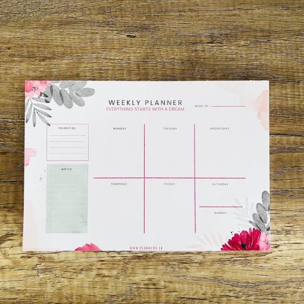 Everything Starts with a Dream – Weekly Planner – A5 - planners.lk