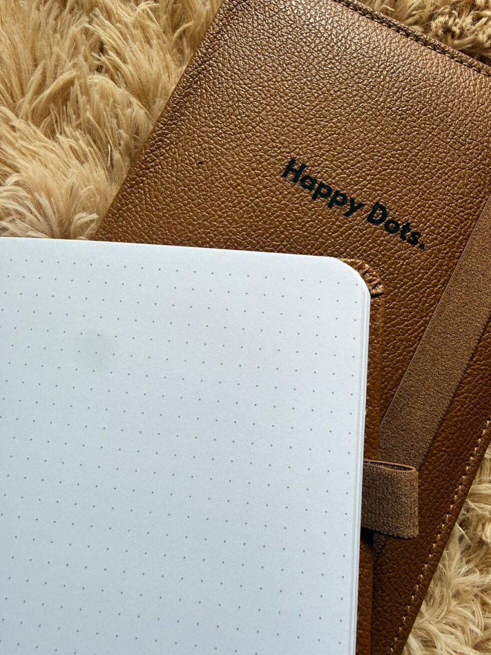 Happy Dots – Bullet Journal – Leather Luxe - planners.lk